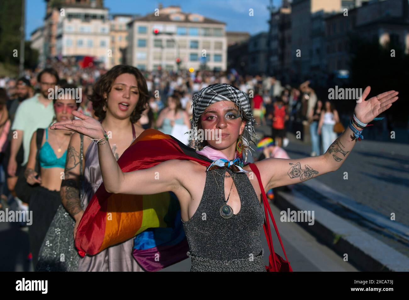 Rome, Italy. 15th June, 2024. Italy, Rome, 2024/6/15 .People attend the ...