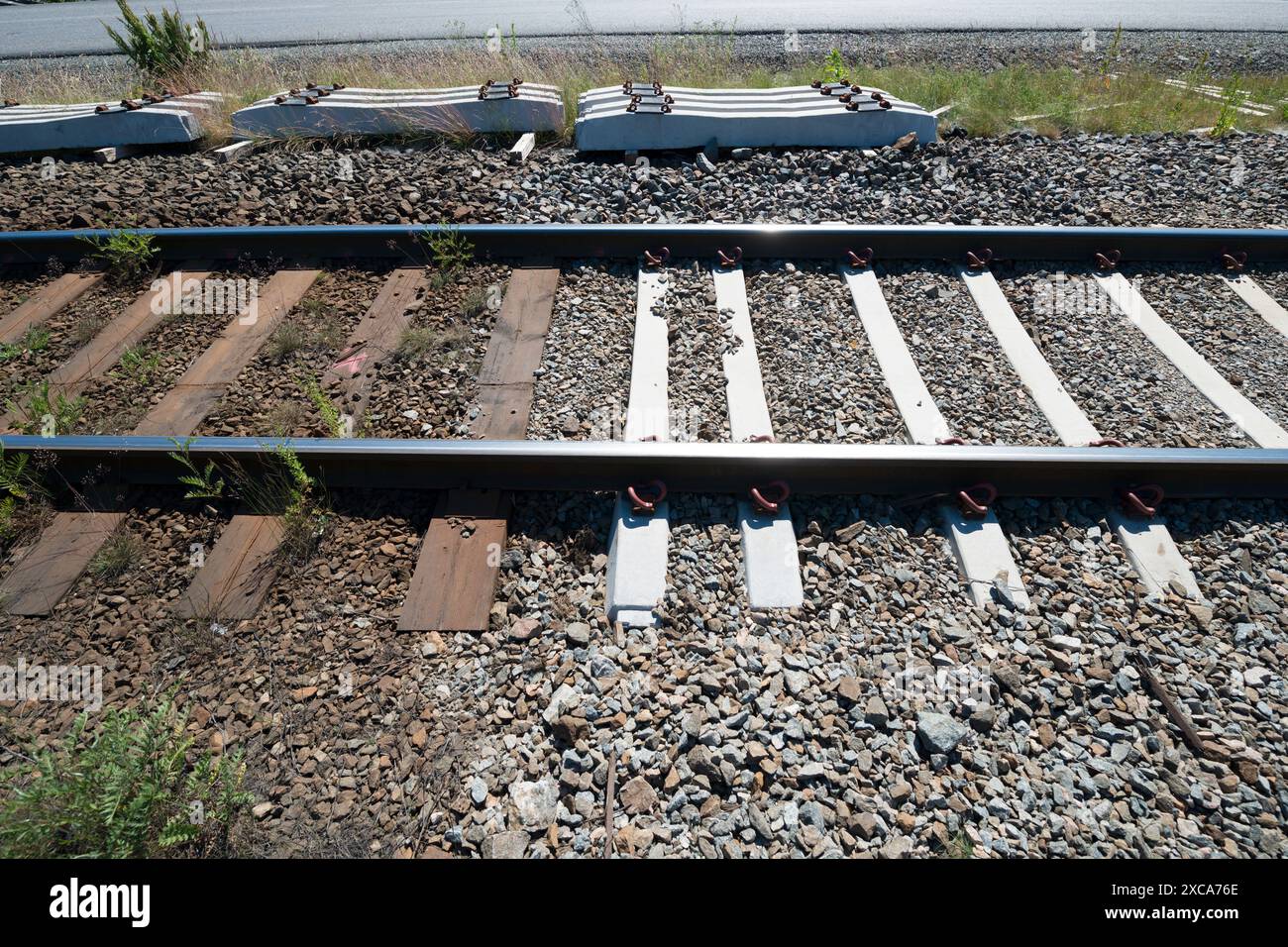Renovation of a railway Stock Photo - Alamy