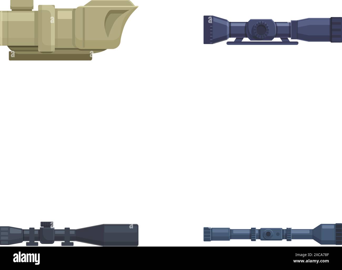 Optical sight icons set cartoon vector. Various sniper optical sight ...