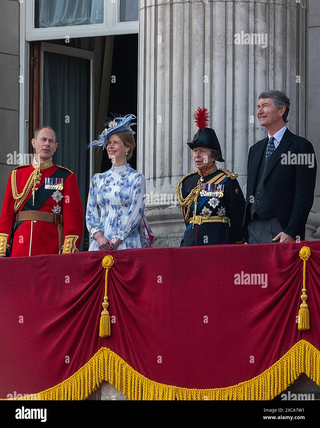 London, UK 15th Jun 2024. King Charles and Queen Camilla step out on to ...