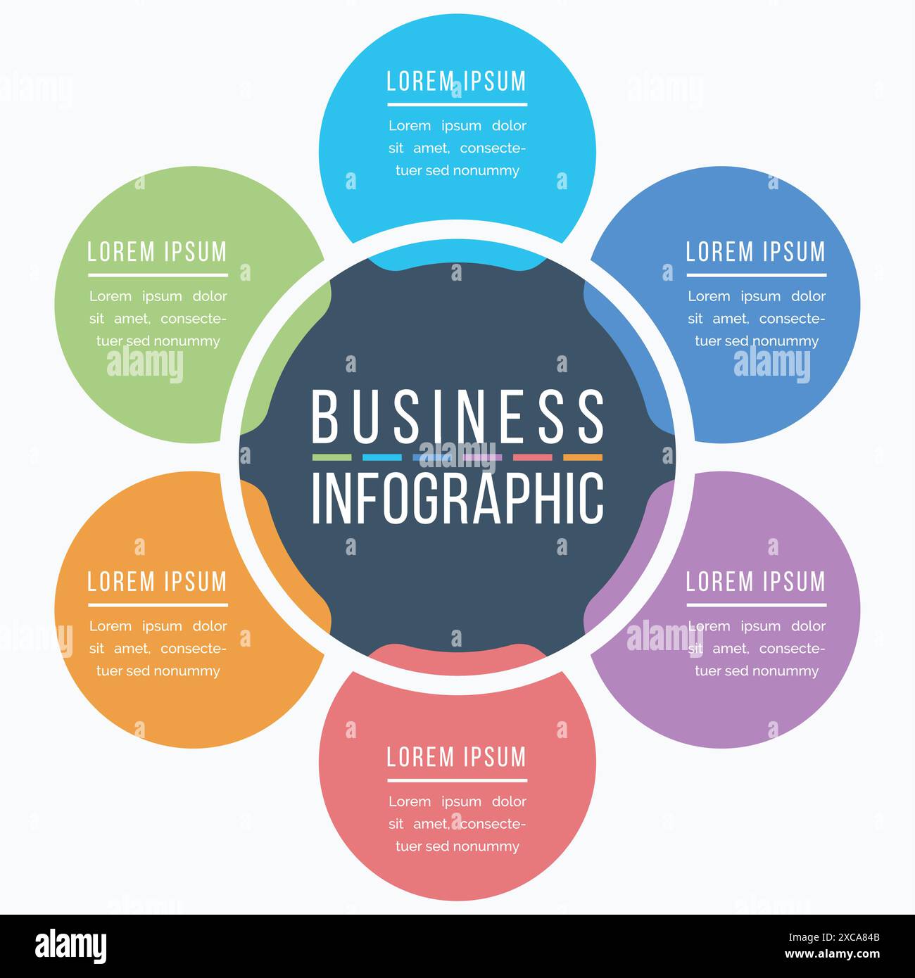 Circle Infographic design 6 steps, objects, options or elements ...