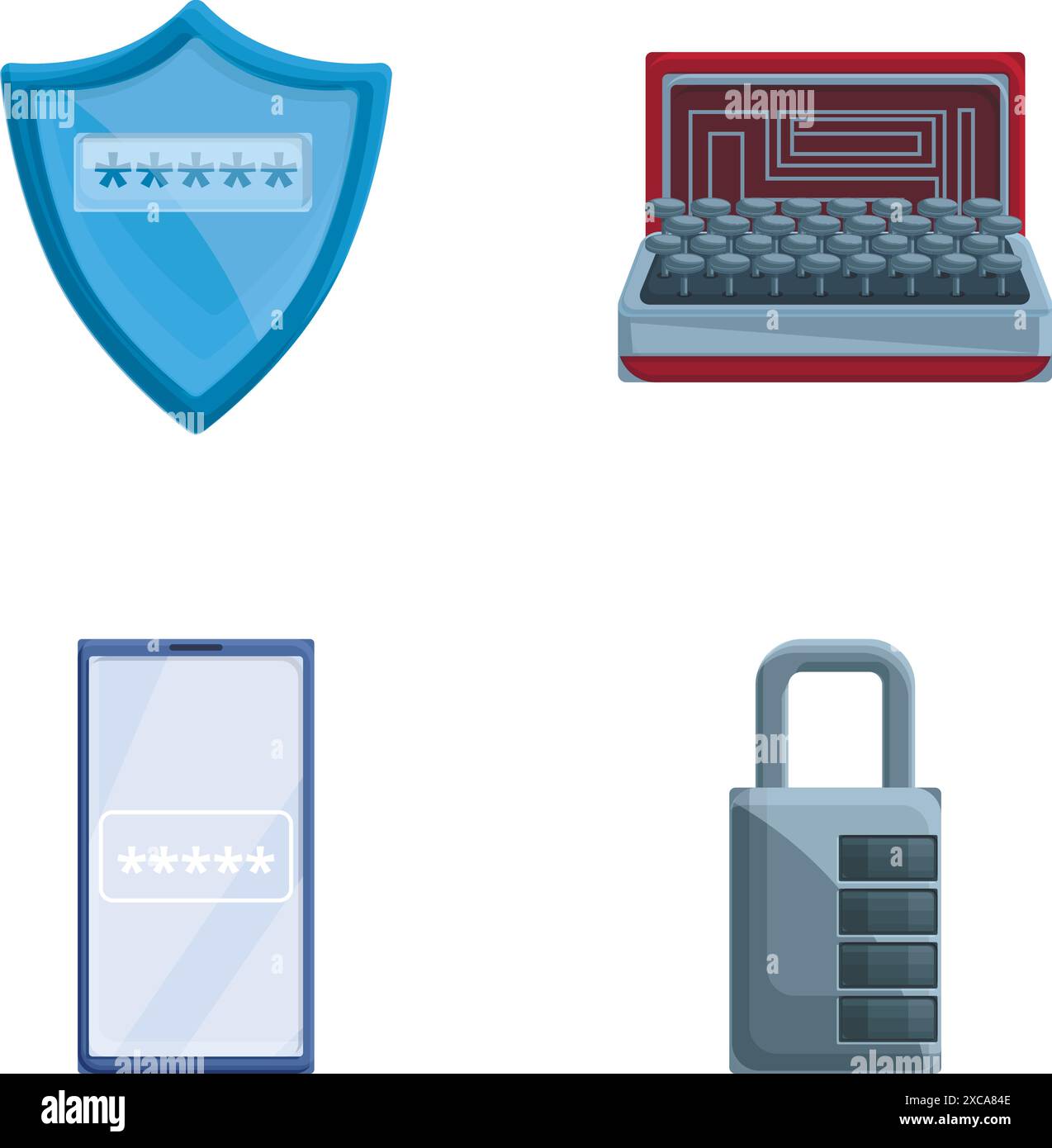 Cartoon illustration combination padlock security hi-res stock ...