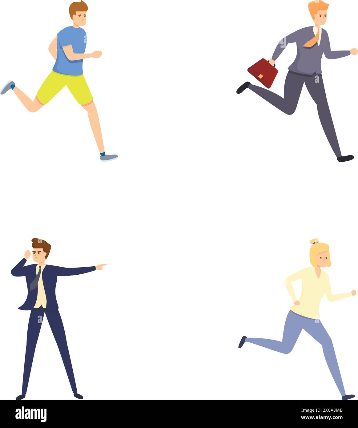 Human evacuation icons set cartoon vector. Urgent evacuation in case of ...