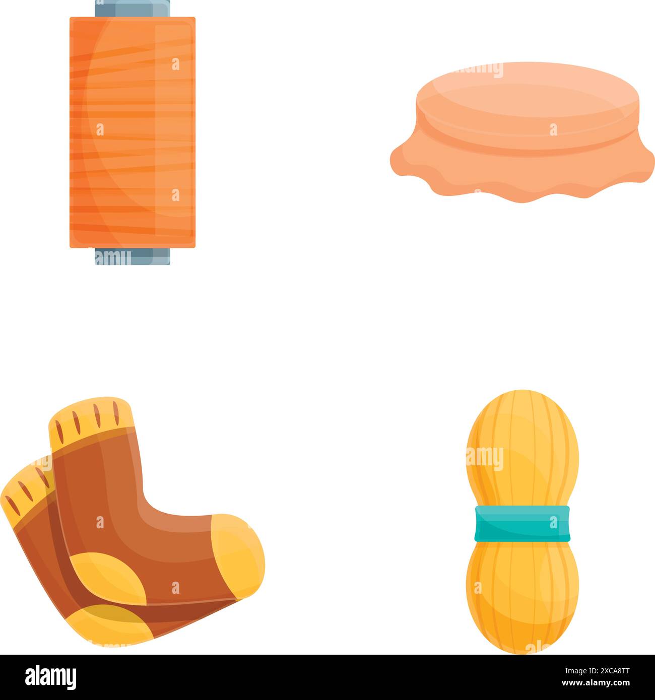 Hand made icons set cartoon vector. Various haberdashery item ...