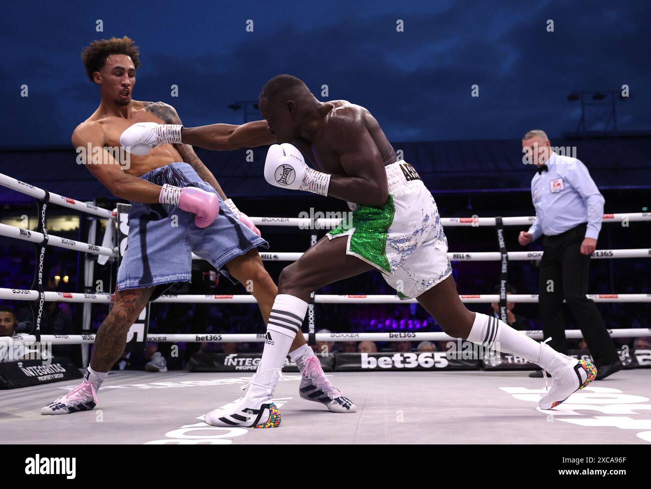 Ben Whittaker (left) and Eworitse Ezra Arenyeka in the vacant IBF ...