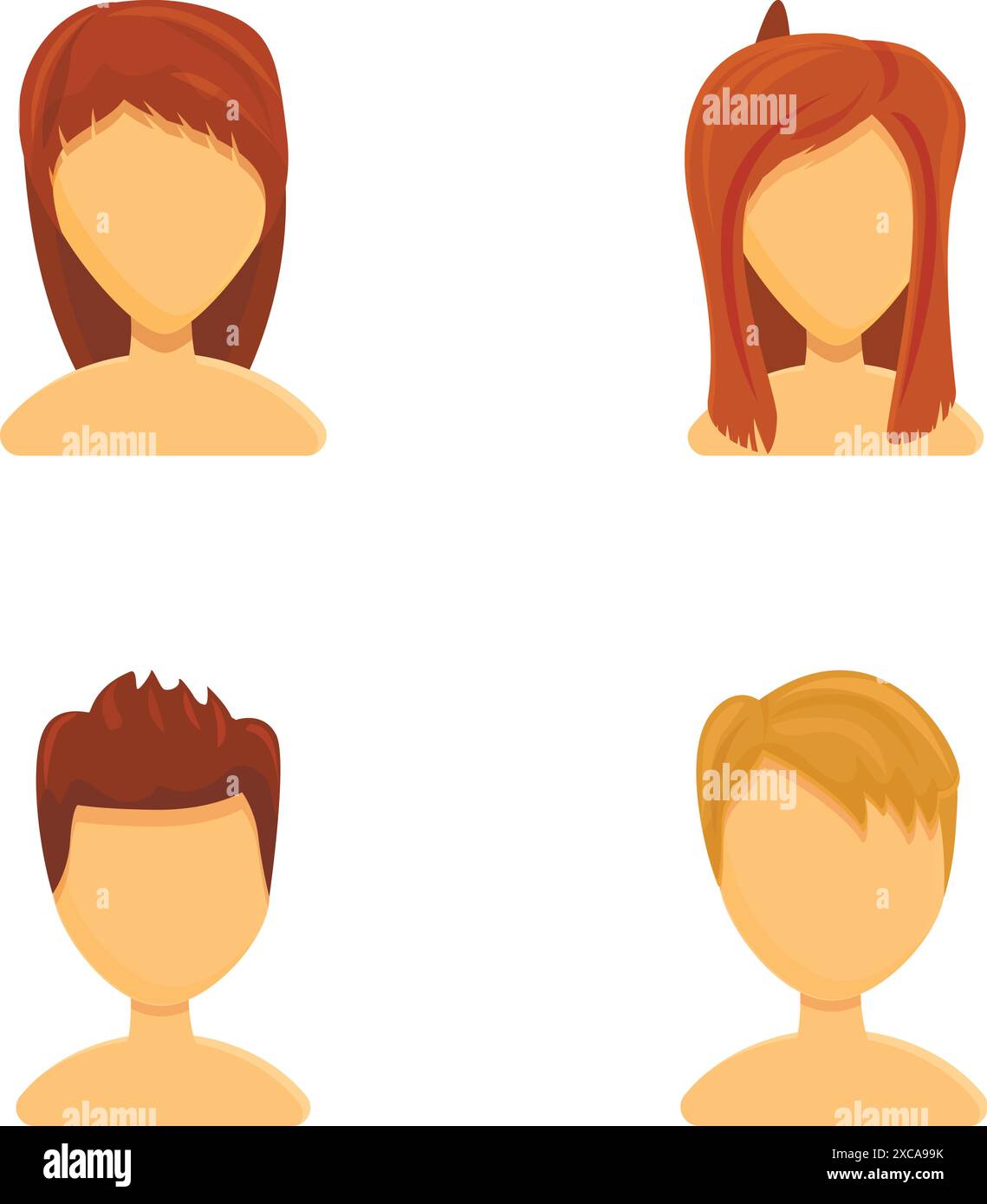 Profile icons set cartoon vector. Different male and female avatar ...