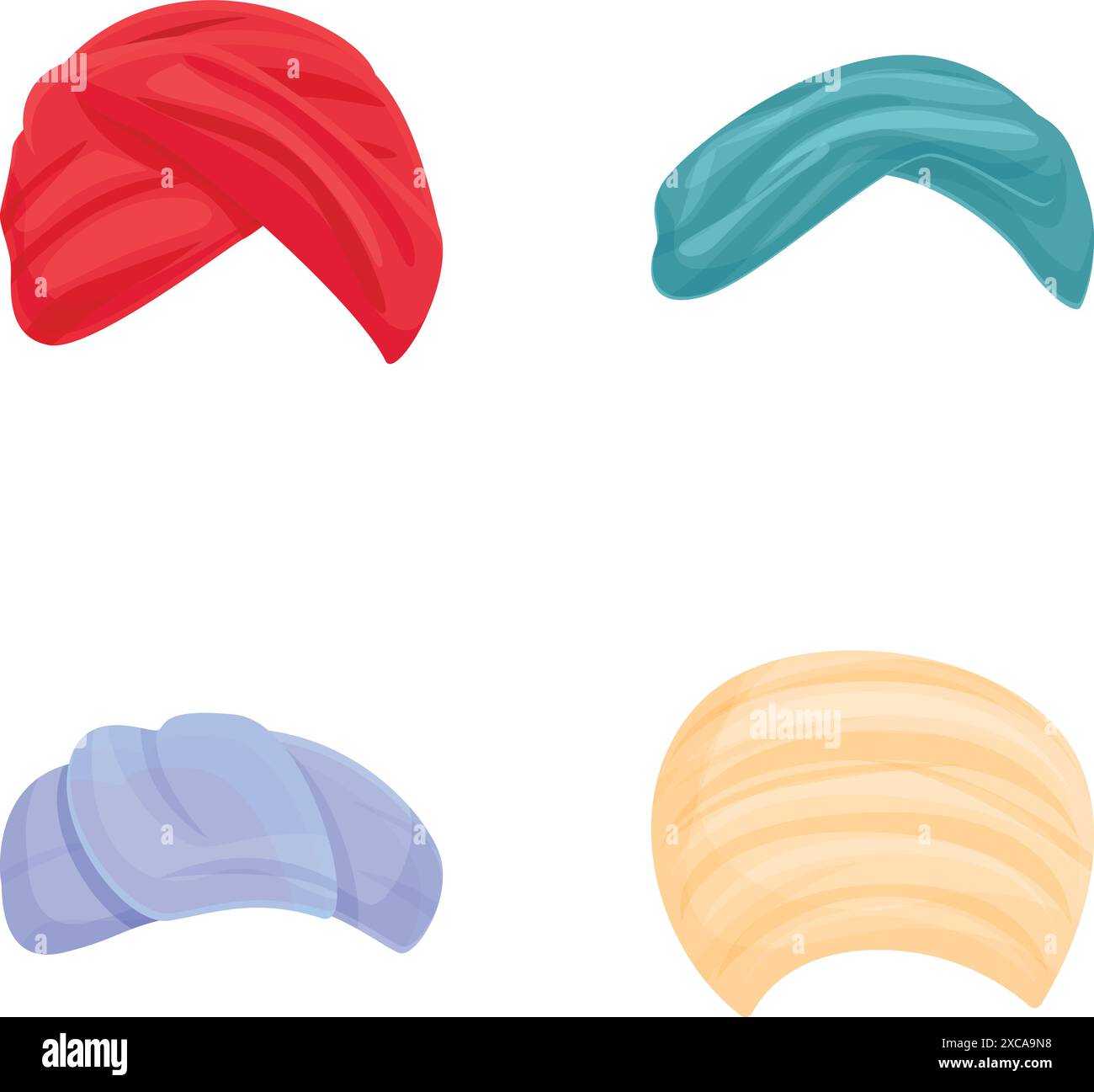 Traditional turban icons set cartoon vector. Indian and arabic hat ...