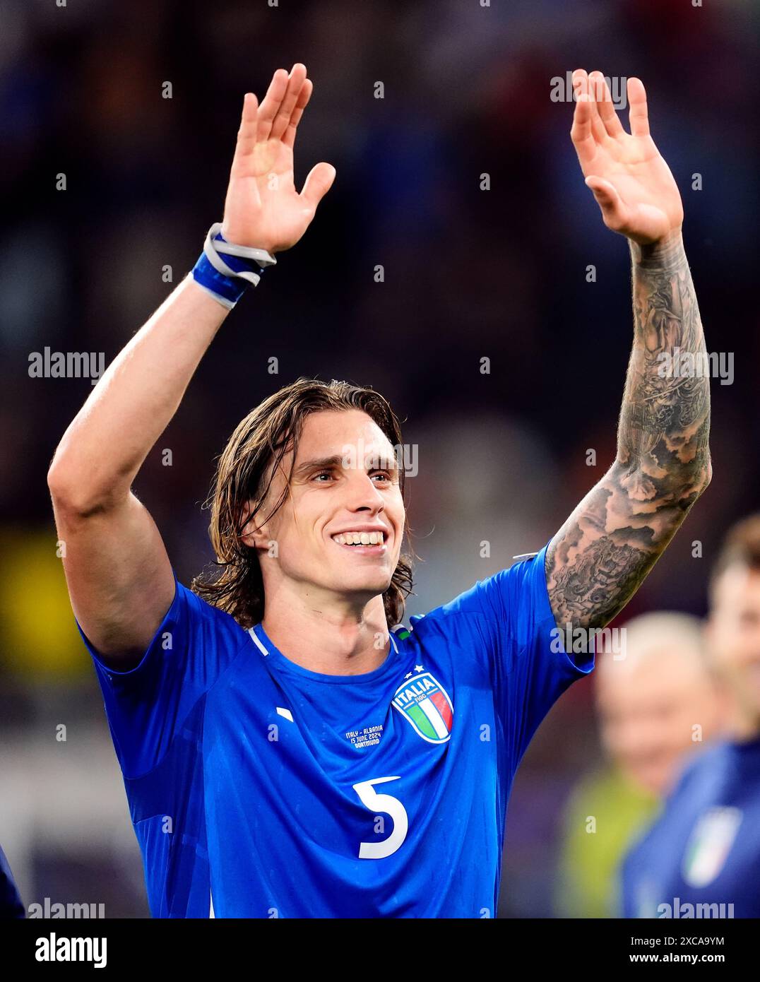 Italy's Riccardo Calafiori after the UEFA Euro 2024 Group B match at ...