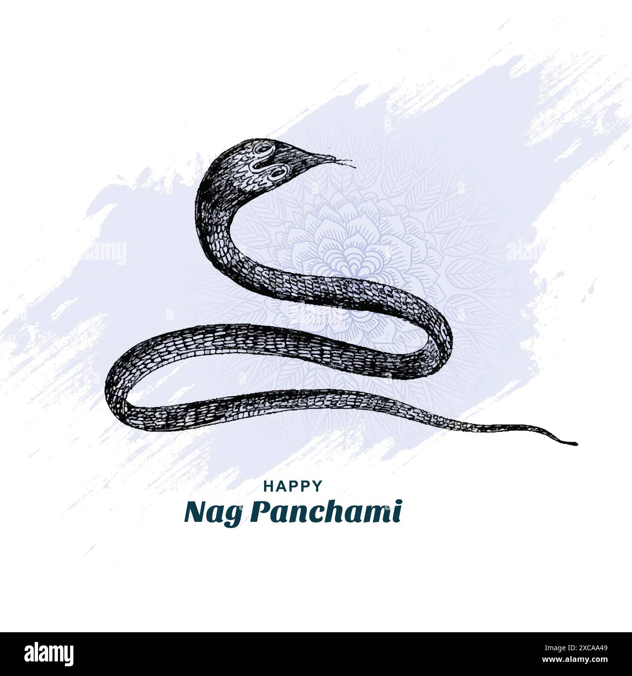 Hand draw nag panchami sketch card design Stock Vector Image & Art - Alamy