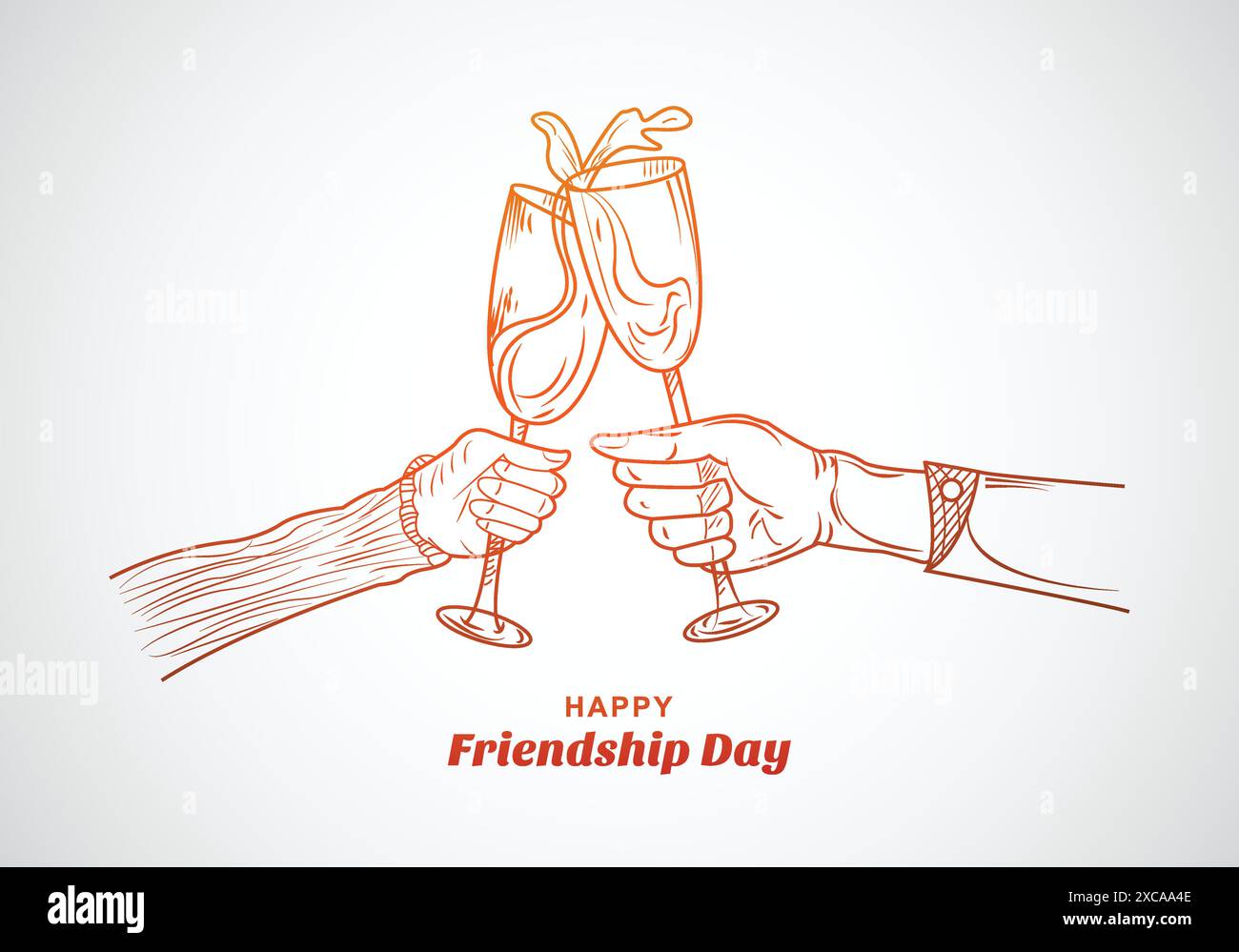 Hand draw sketch friendship day card background Stock Vector Image ...