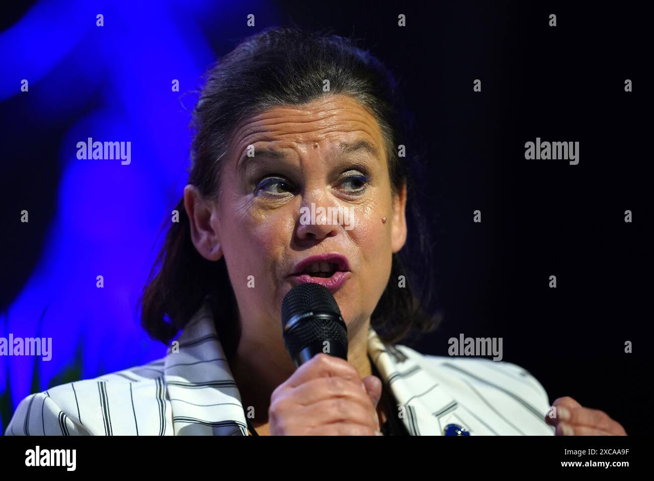 Sinn Fein's President Mary Lou McDonald speaking during a pro-unity ...