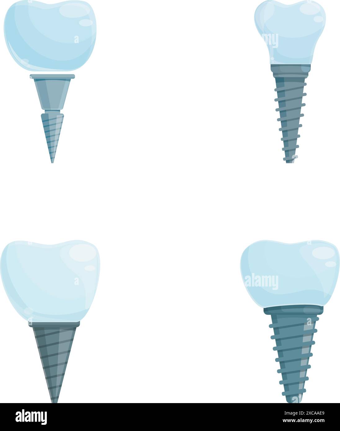 Artificial tooth icons set cartoon vector. Various type of dental ...