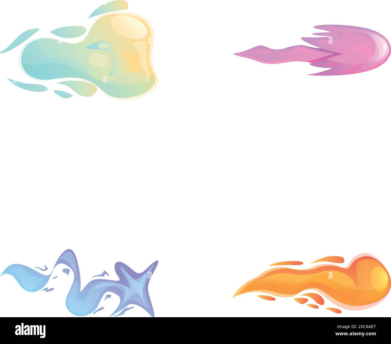 Shot fire icons set cartoon vector. Gun flashes or gunshot animation ...