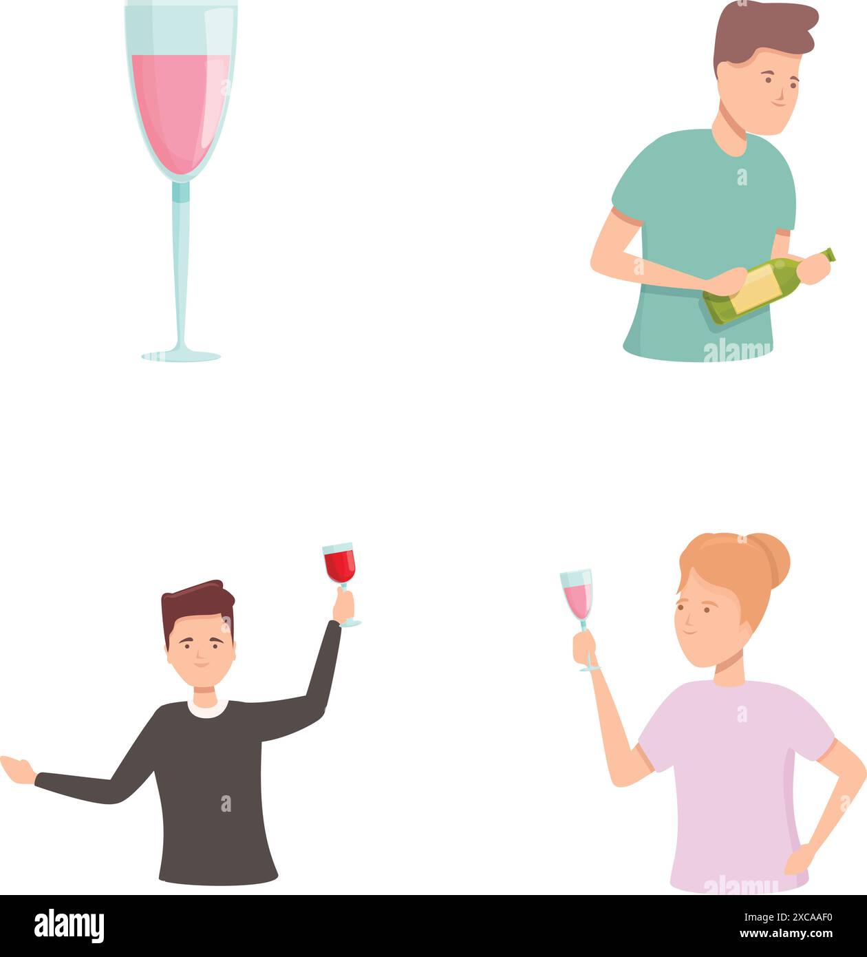 Tasting icons set cartoon vector. Professional expert doing wine ...