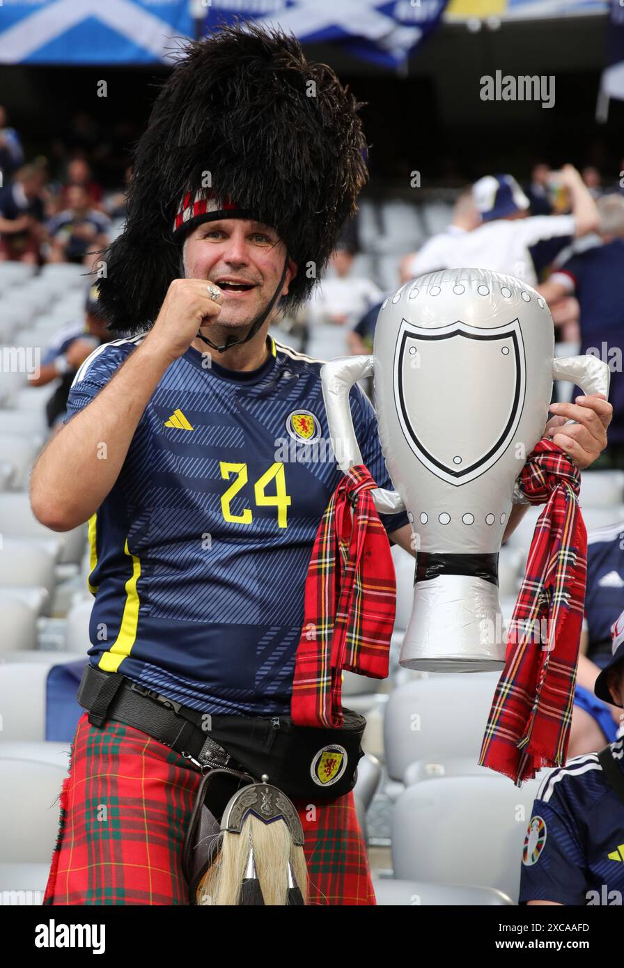 MUNICH, GERMANY - JUNE 14: Scotland Fans prio the UEFA EURO 2024 group ...
