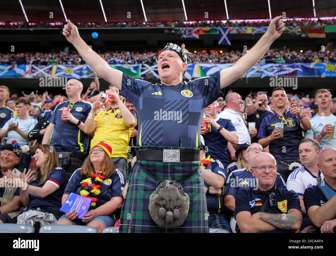 MUNICH, GERMANY - JUNE 14: Scotland Fans prio the UEFA EURO 2024 group ...