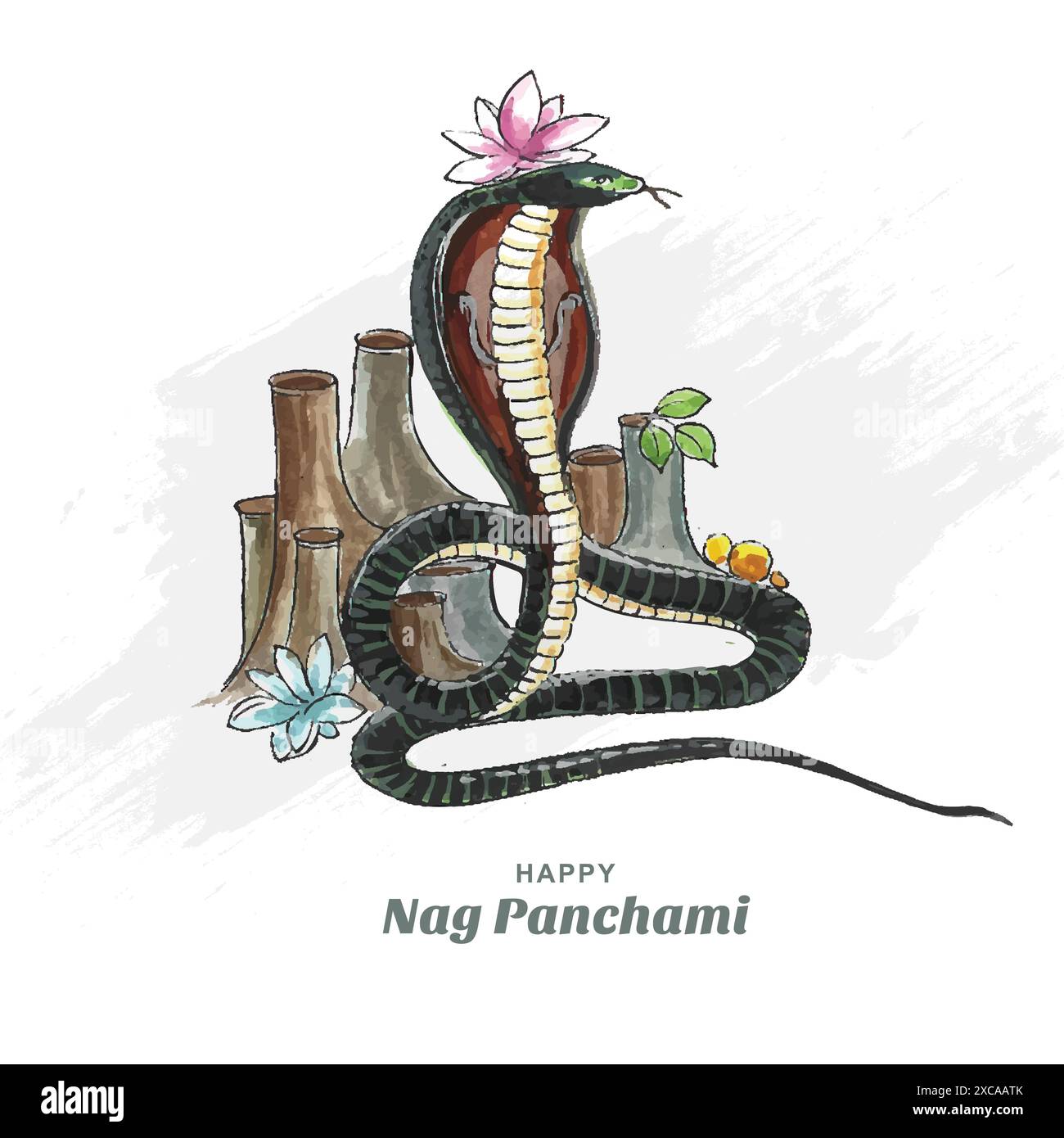 Naag panchami indian festival card background Stock Vector Image & Art ...