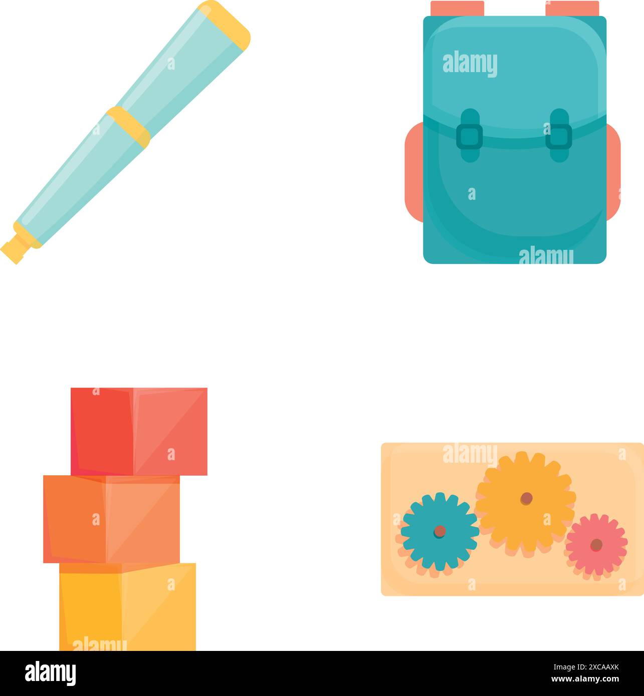 Primary school icons set cartoon vector. Early learning educational ...