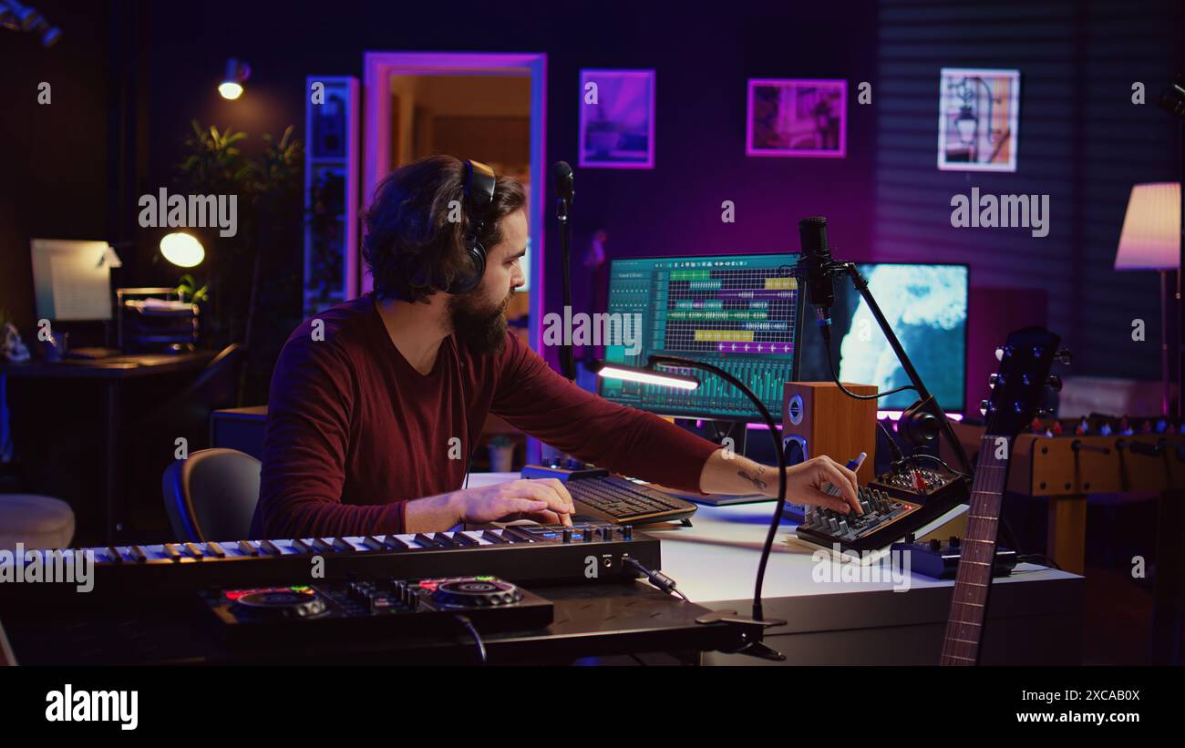 Sound engineer operates recording equipment and oversees audio ...