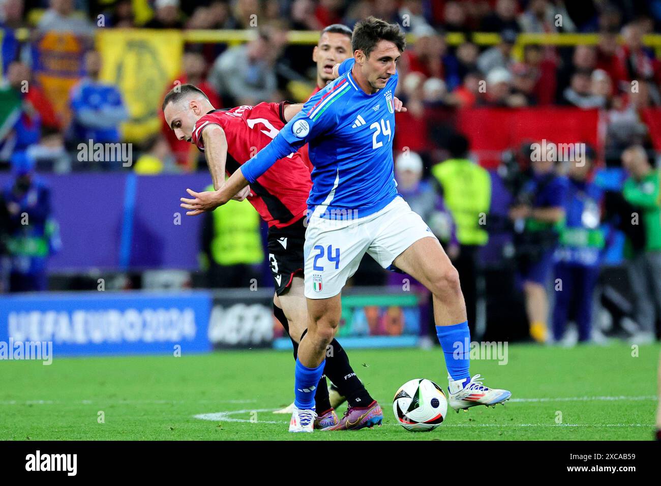 Dortmund, Germany. 15th June, 2024. Mario Mitaj of Albania and Andrea ...
