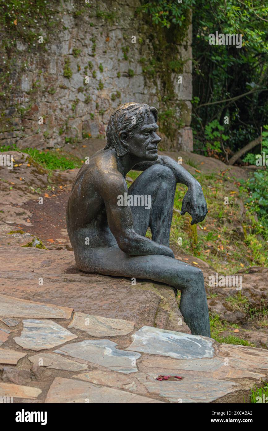 Bronze statue of the urban legend, the ‘Fish Man of Lierganes’ beside ...