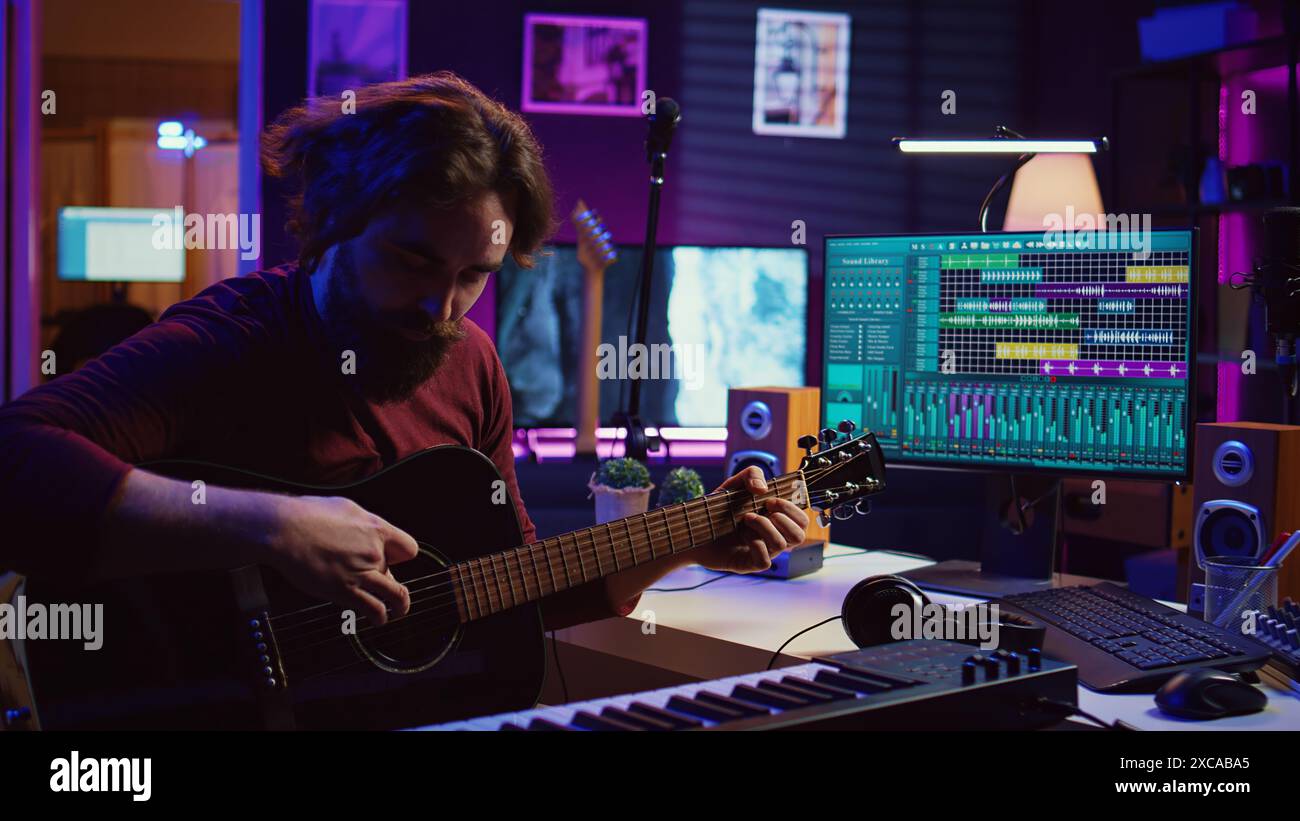 Skilled artist guitarist recording hi-res stock photography and images ...