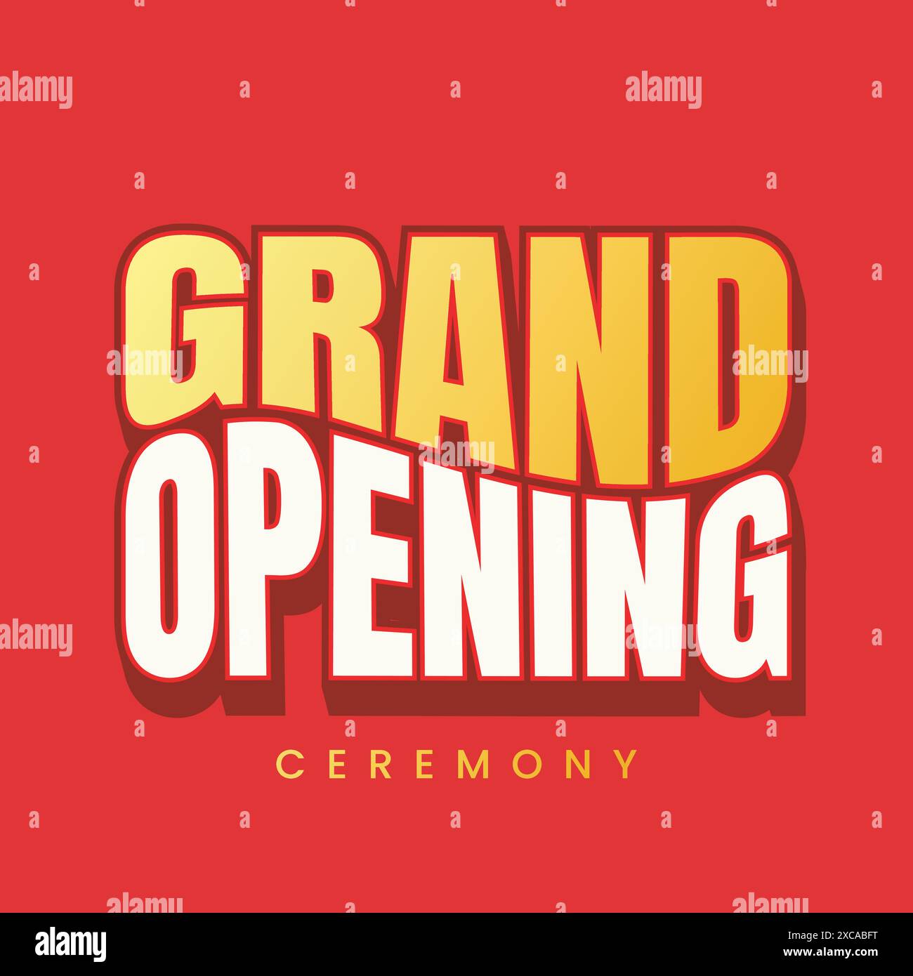 Grand Opening 3D gold typography template design. Grand opening poster ...