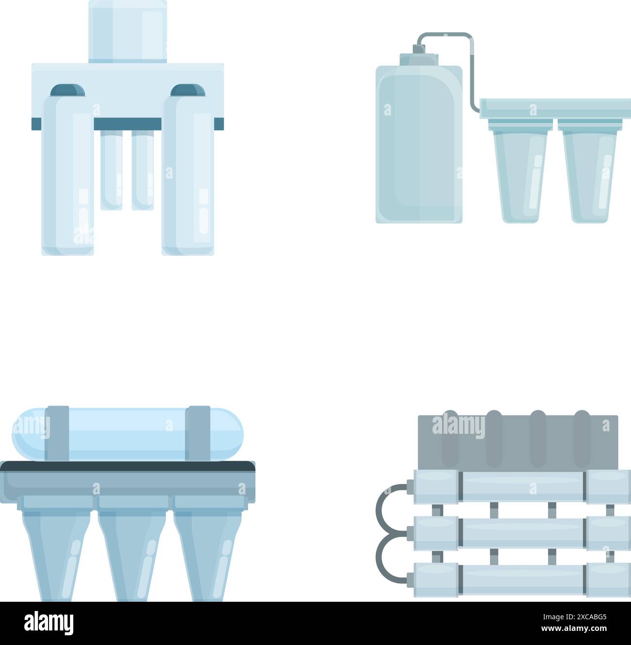 Filter icons set cartoon vector. Drinking water purification and ...