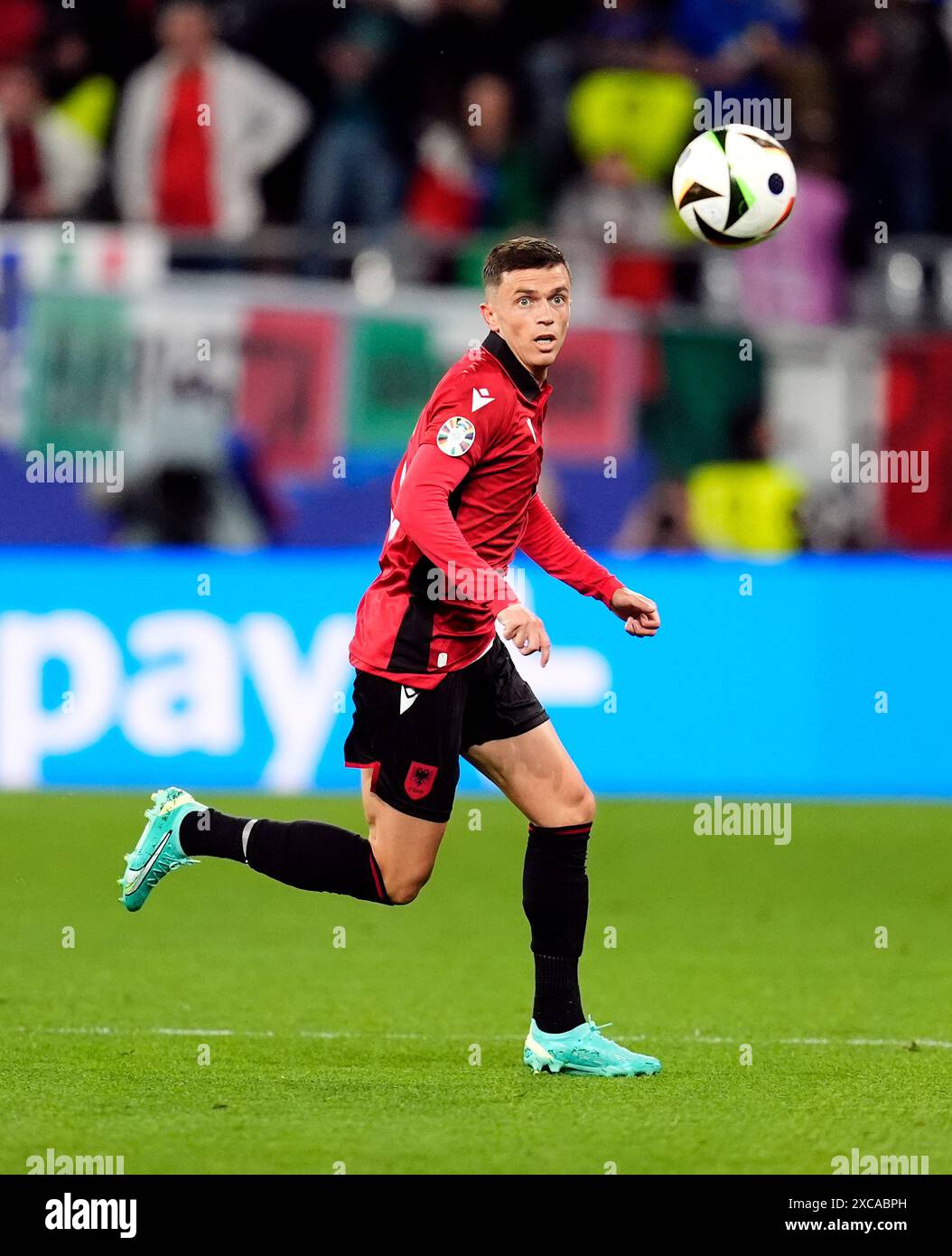 Albania's Jasir Asani during the UEFA Euro 2024 Group B match at the ...