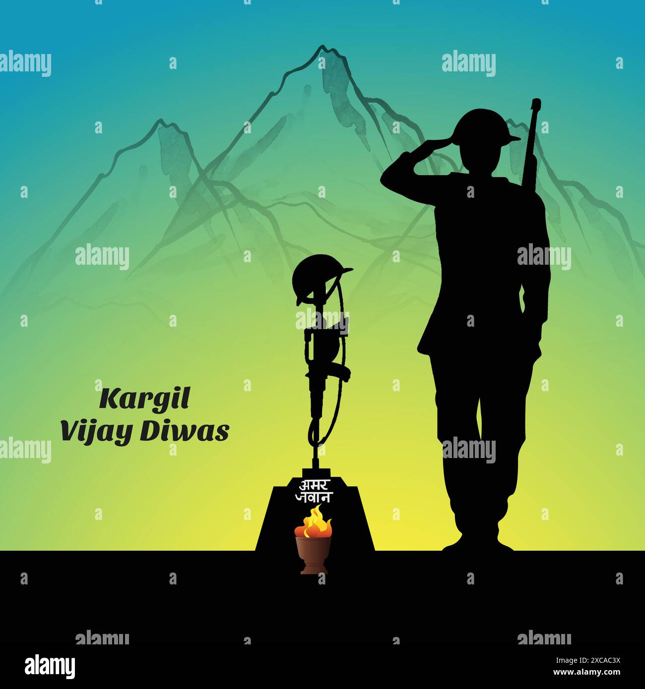 Kargil vijay diwas celebrating victory day of indian army poster ...