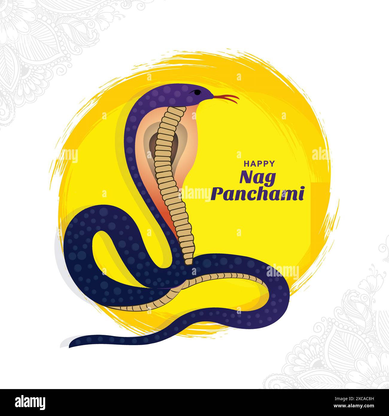 Happy nag panchami indian festival card illustration background Stock ...