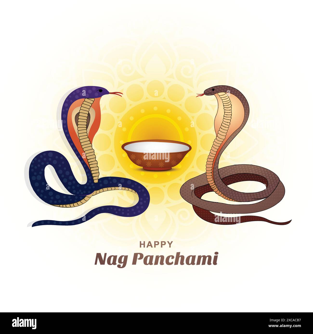 Happy nag panchami indian festival card illustration background Stock ...