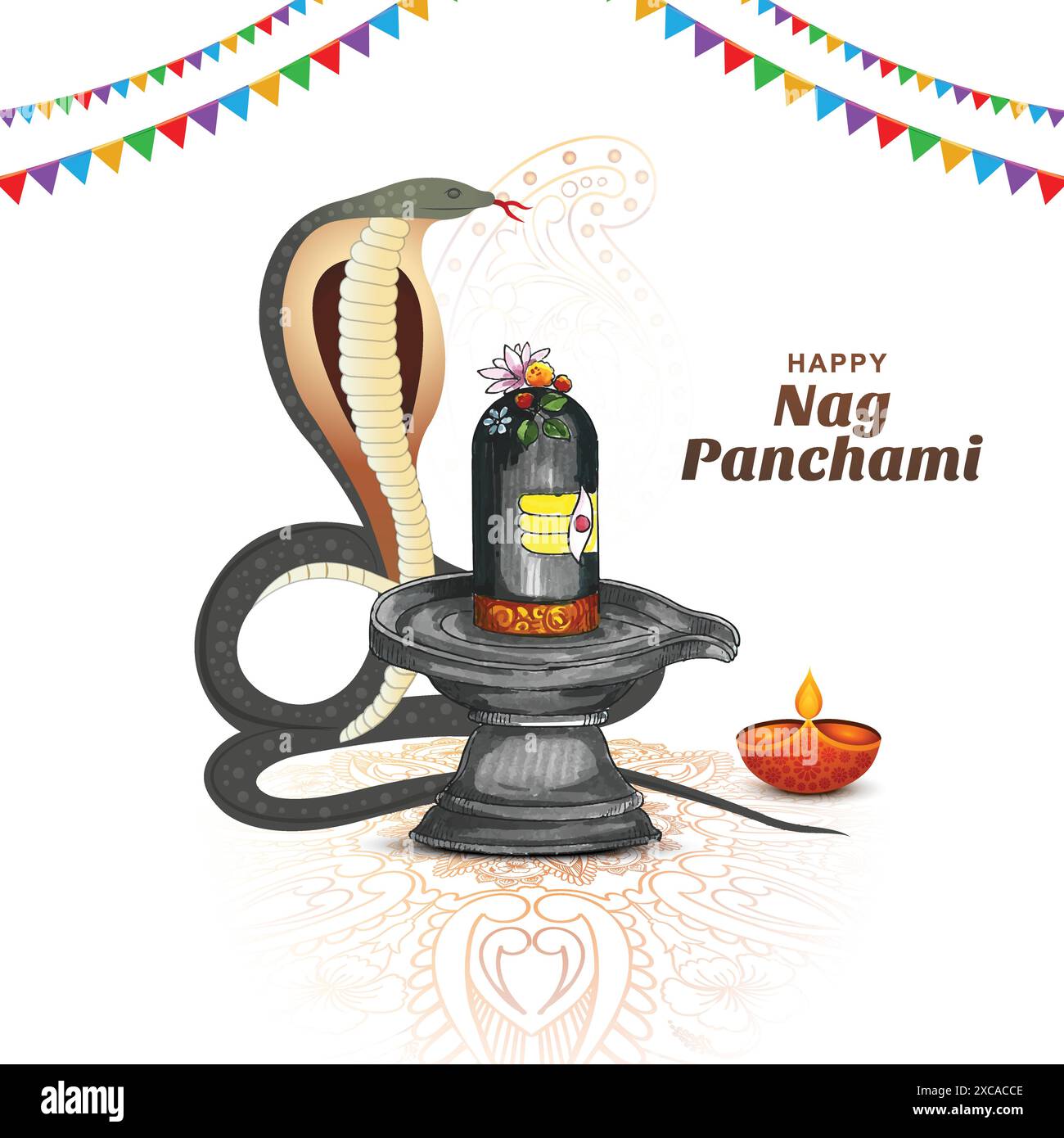 Beautiful nag panchami card on indian festival celebration background ...