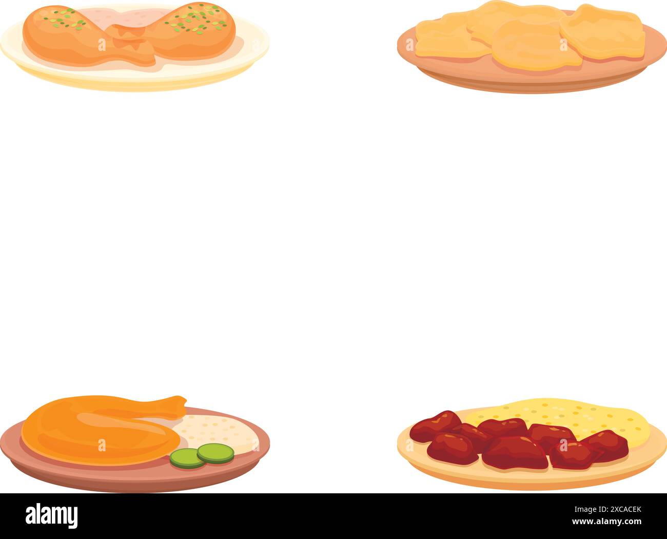 Caribbean breakfast icons set cartoon vector. Various caribbean cuisine ...