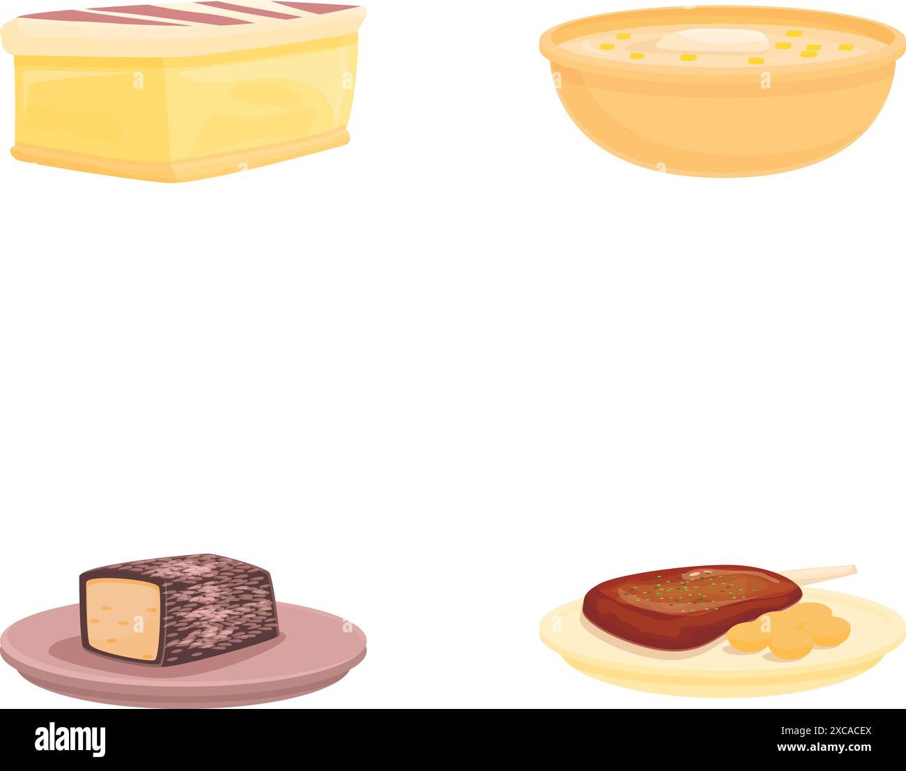 Australian meal icons set cartoon vector. Delicious australian dish ...