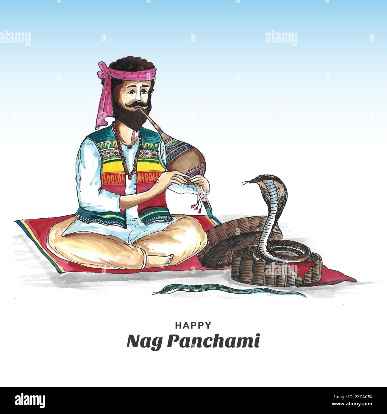 Happy naag panchami festival card background Stock Vector Image & Art ...