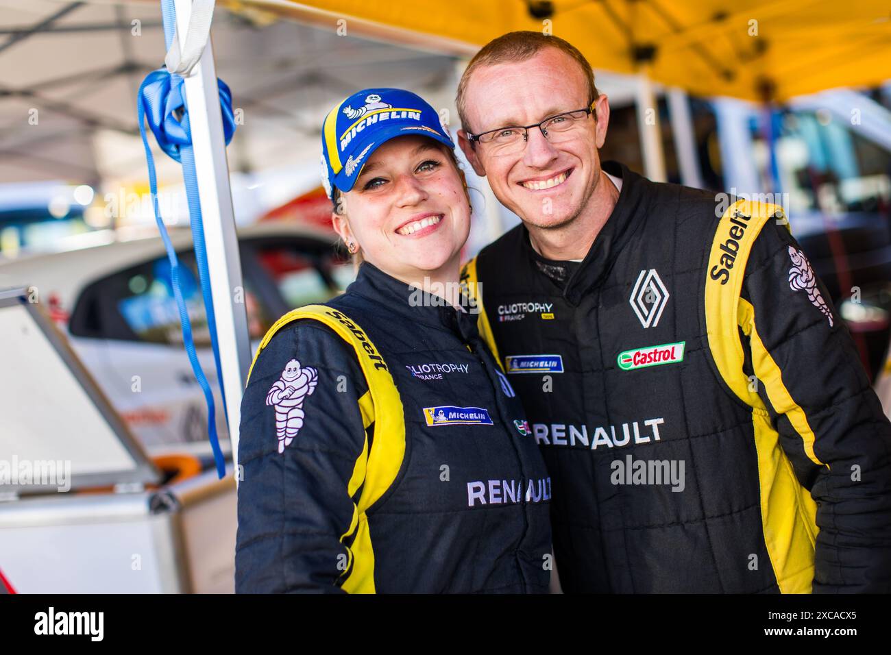 Gérardmer, France. 15th June 2024. CORBERAND Yoan, PIERRON Amélie, Renault Clio Rally5, portrait ...