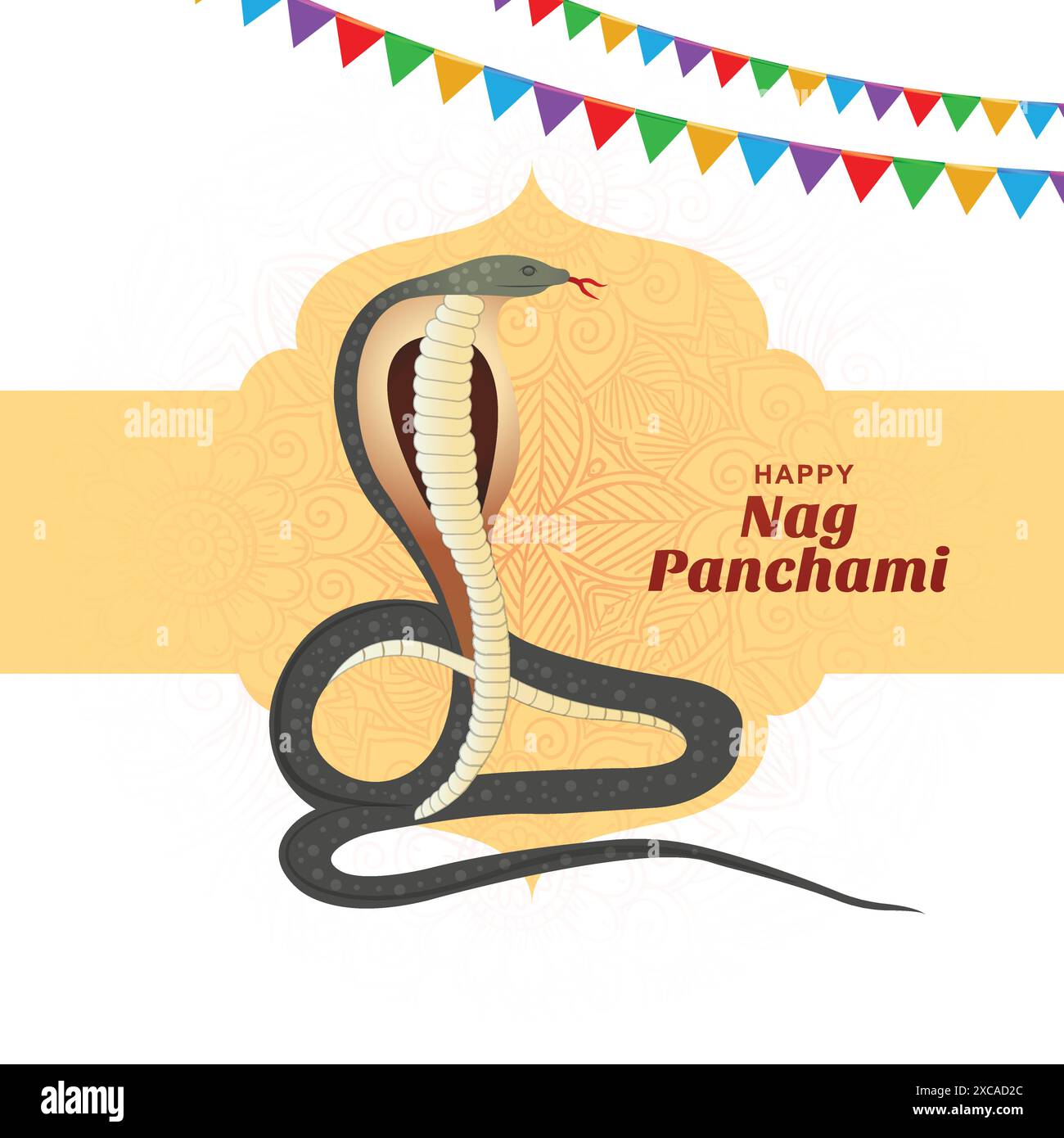 Hindu festival happy nag panchami celebration card design Stock Vector ...