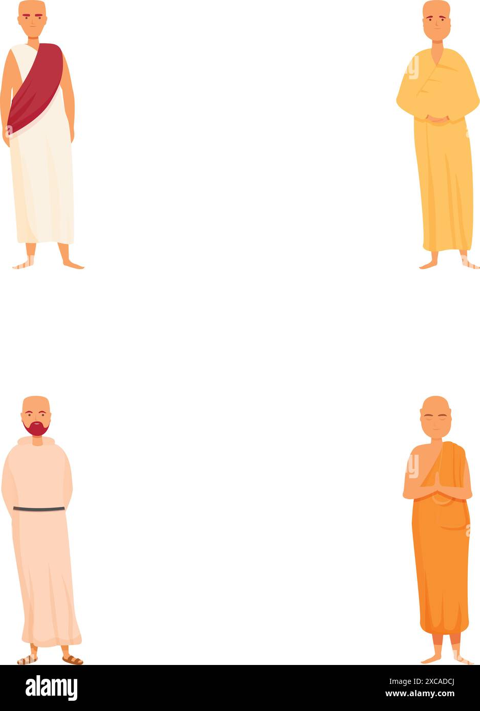 Clergyman icons set cartoon vector. Various religious church leader ...