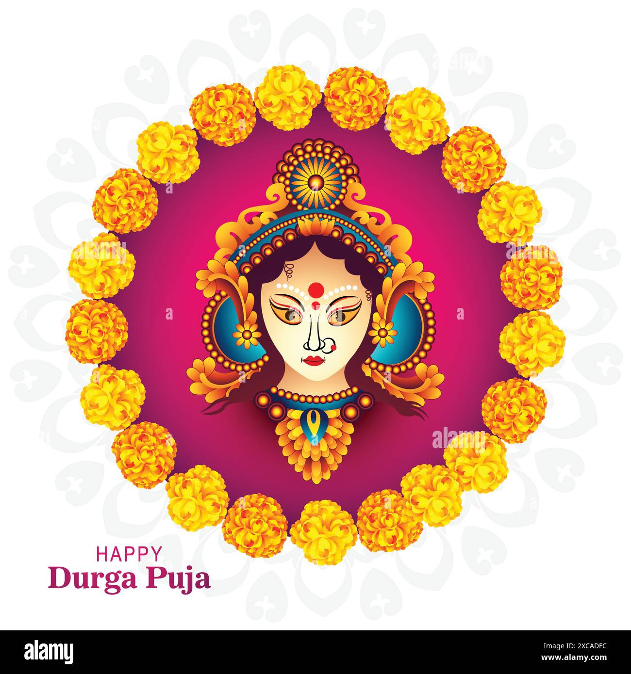 Beautiful decorative happy durga puja indian festival card background ...