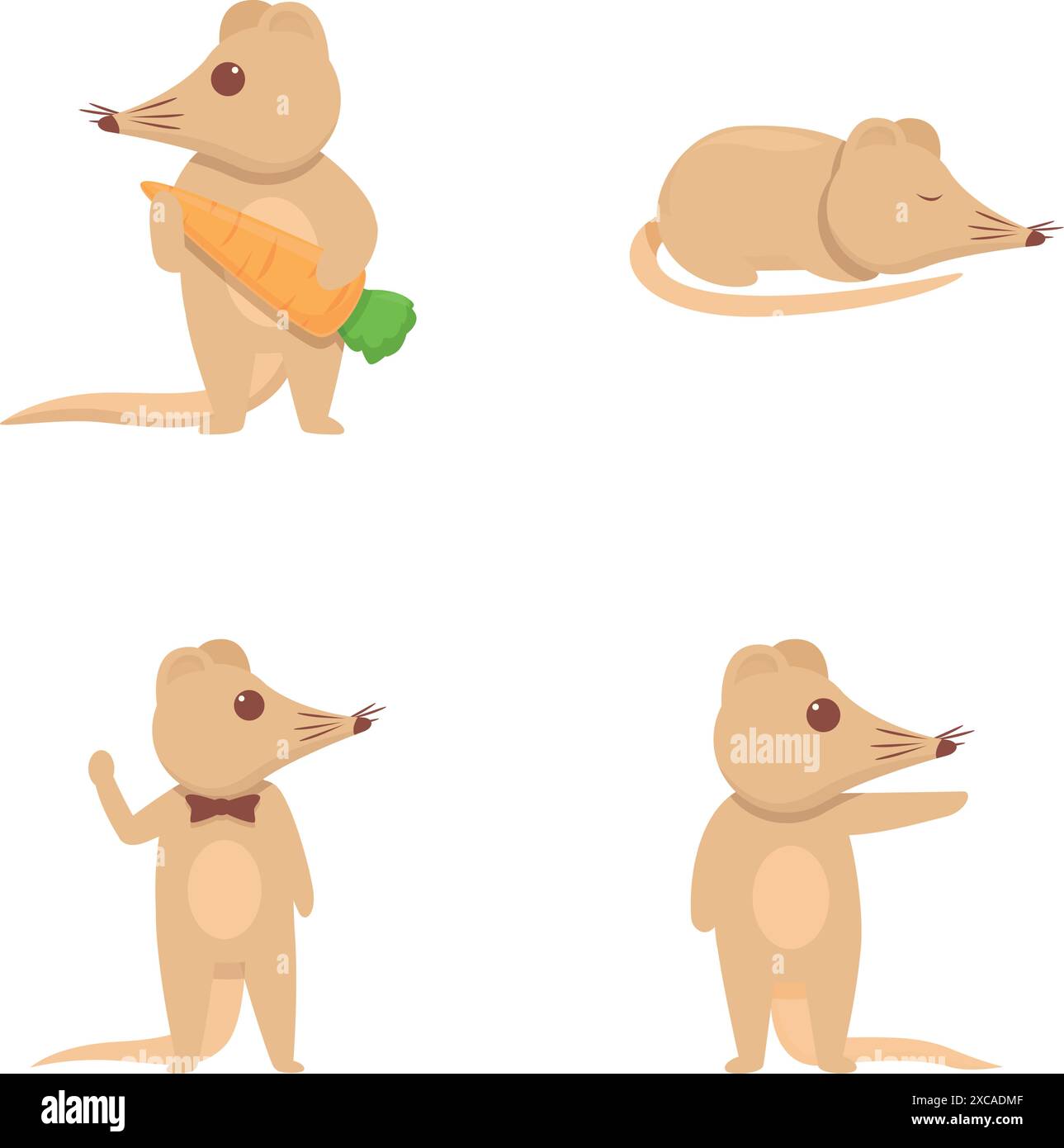 Shrew mouse icons set cartoon vector. Long nose shrew mouse. Rare ...
