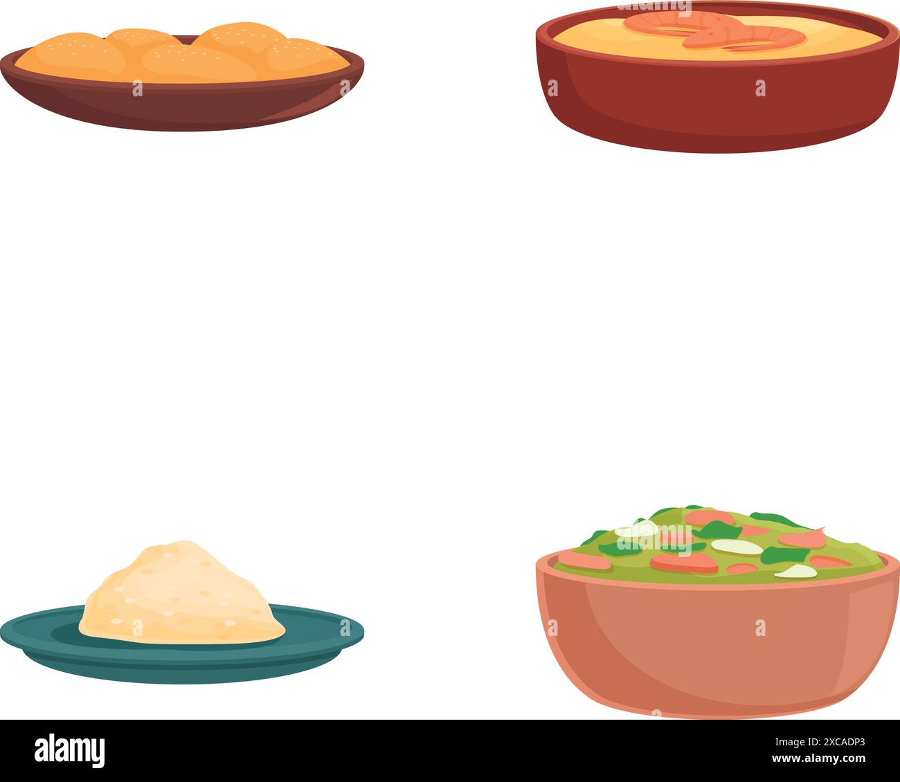 Brazilian dish icons set cartoon vector. Traditional brazilian food ...