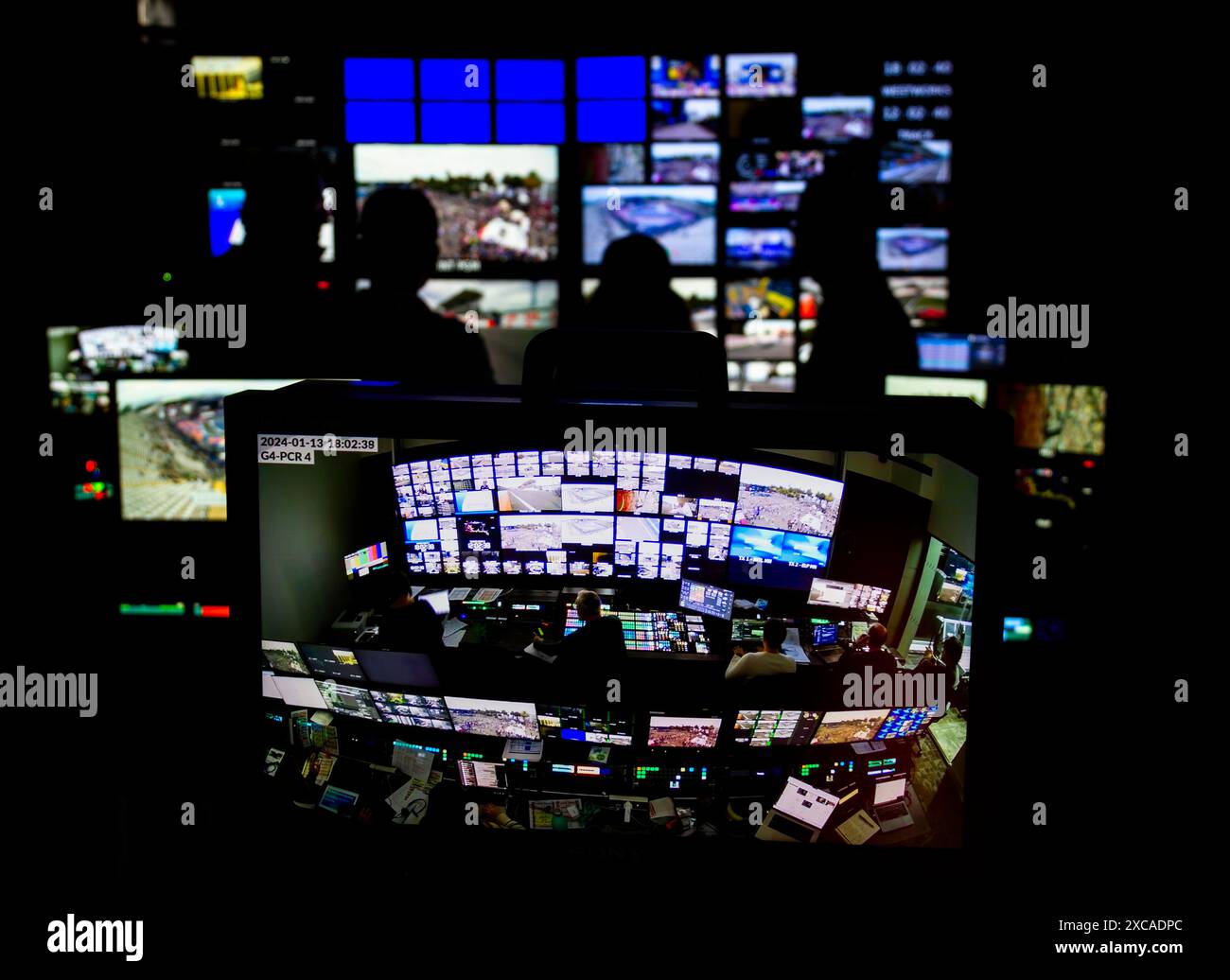 master control room MCR television screens Stock Photo - Alamy