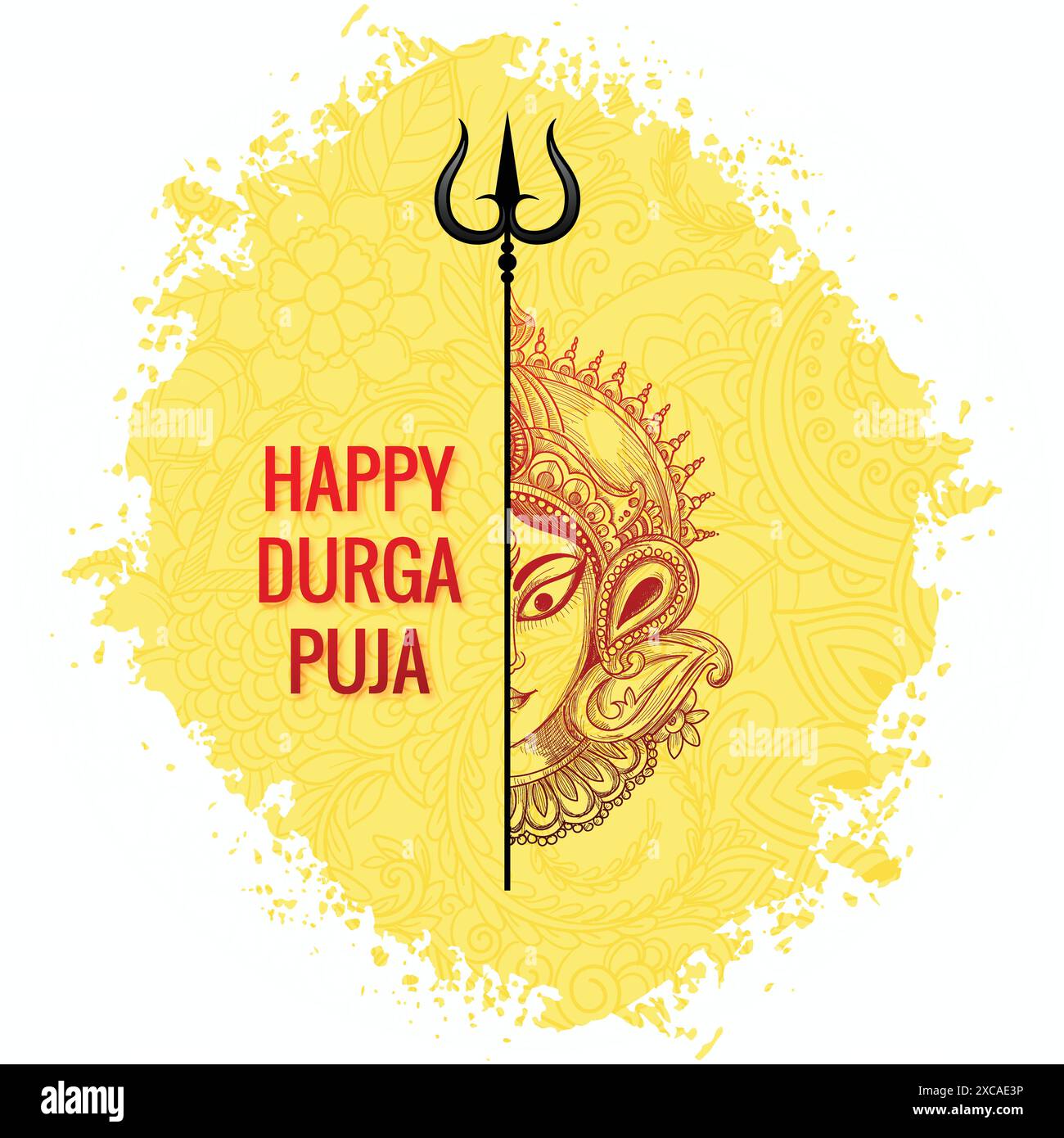 Beautiful decorative happy durga puja indian festival design Stock ...