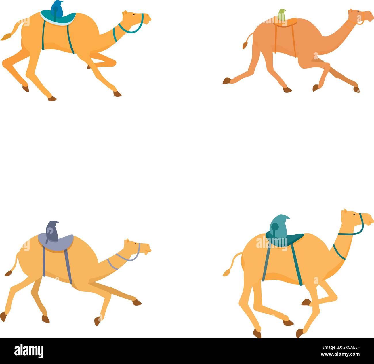 Collection of four stylized cartoon camels hi-res stock photography and images - Alamy