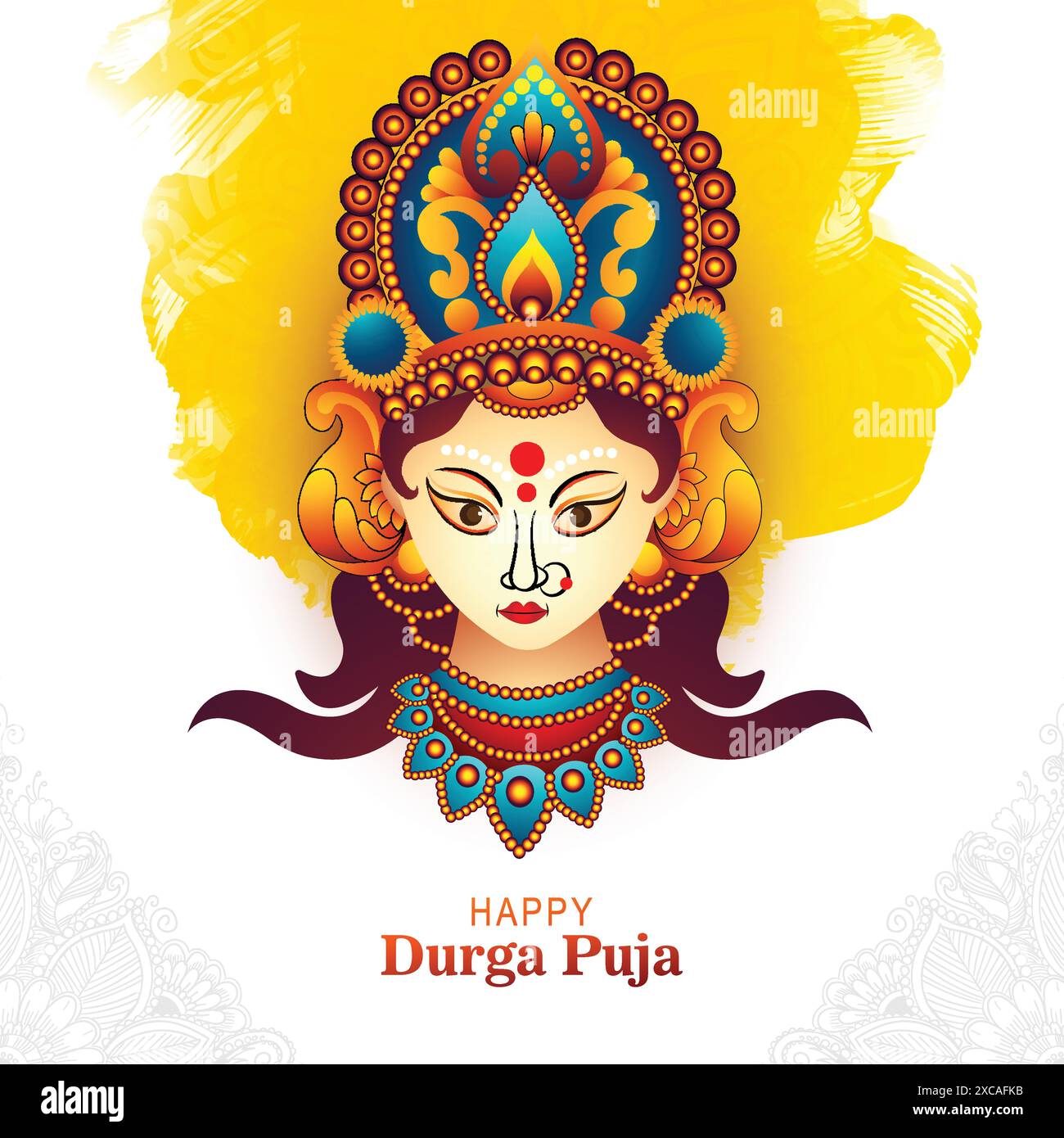 Happy navratri artistic durag face for durga puja indian celebration ...