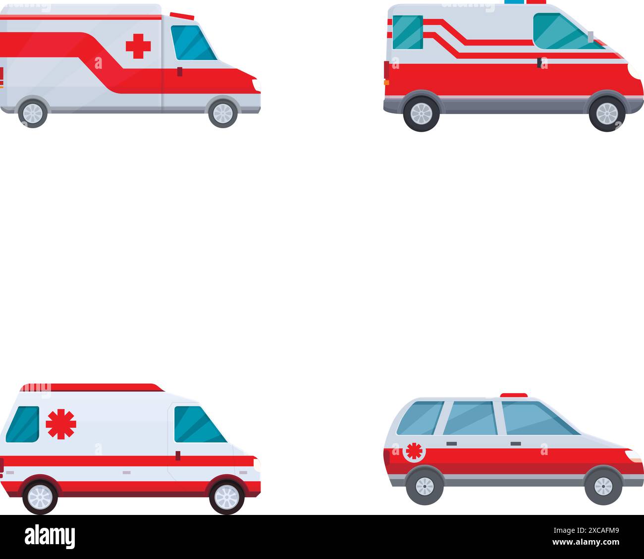 Assorted collection of emergency vehicles including ambulance ...