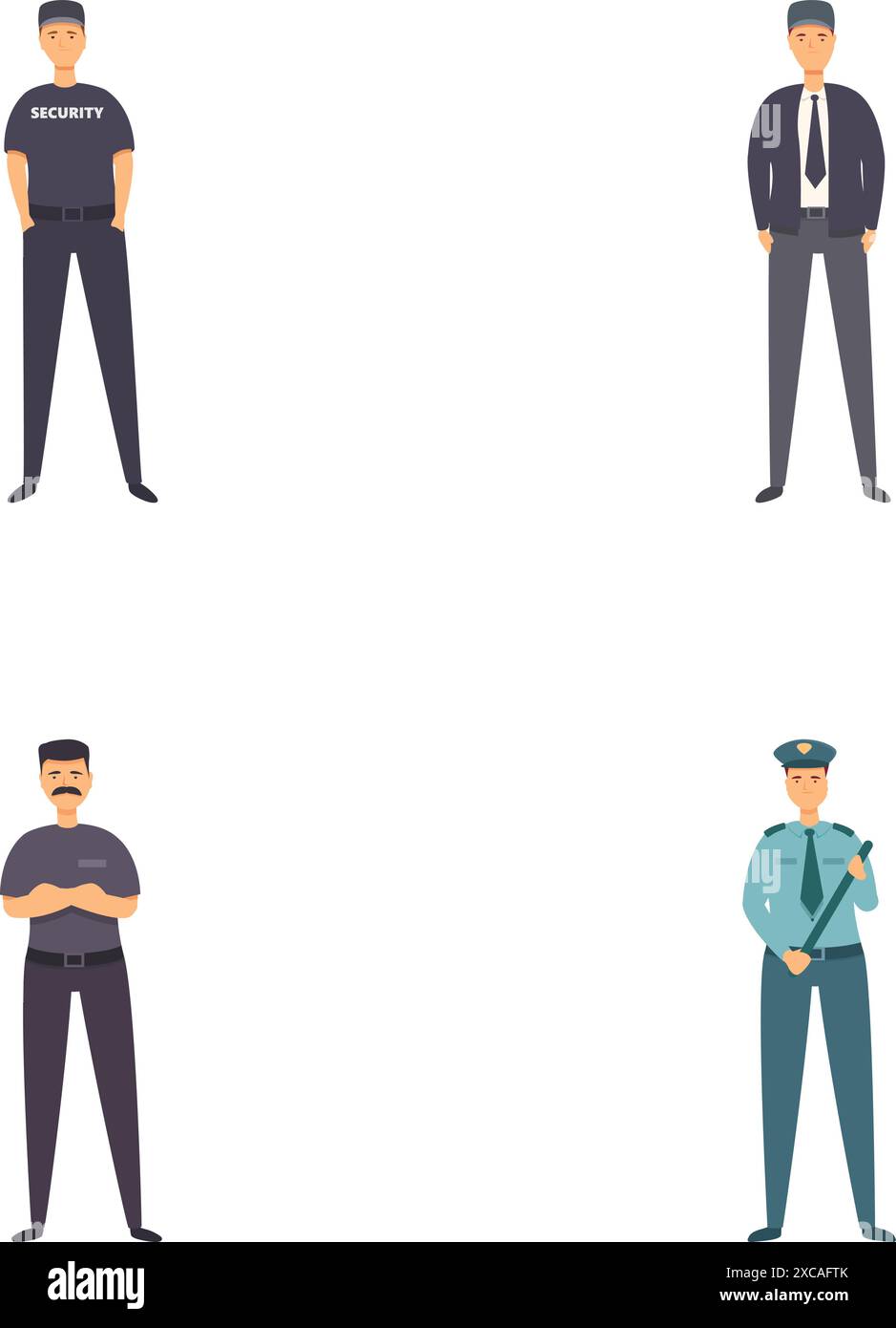 Illustration of security guard and law enforcement officers in uniform ...