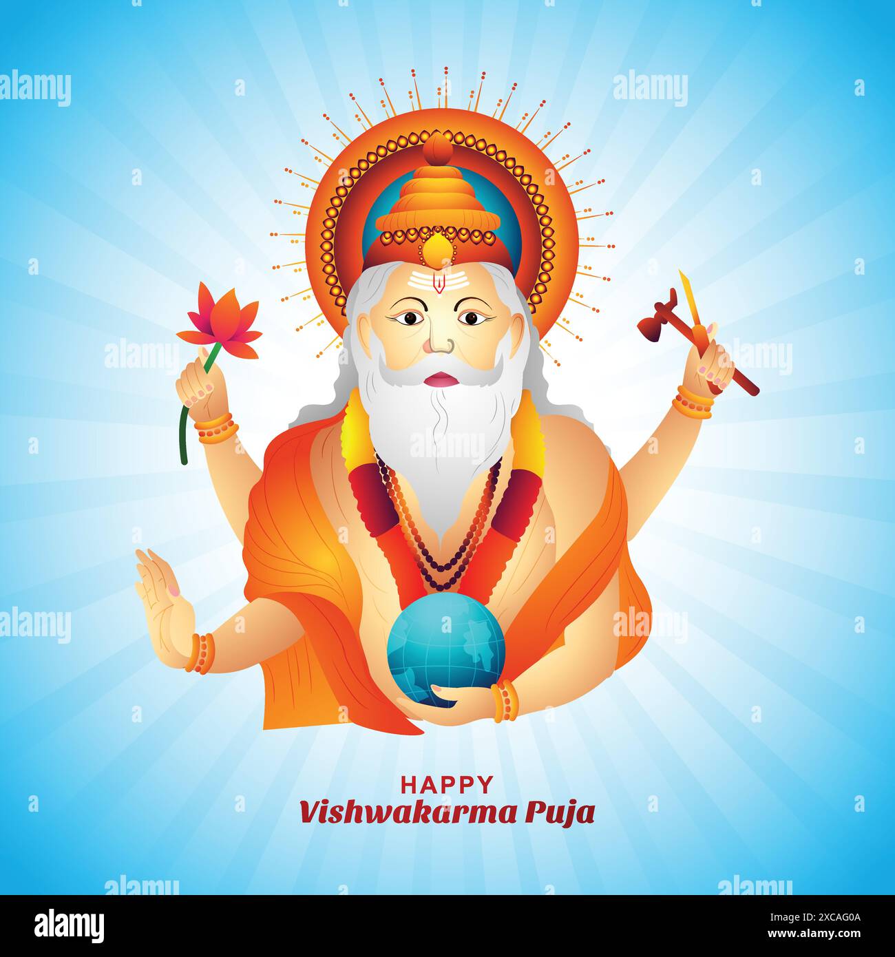 Happy vishwakarma puja illustration celebration card background Stock Vector Image & Art - Alamy