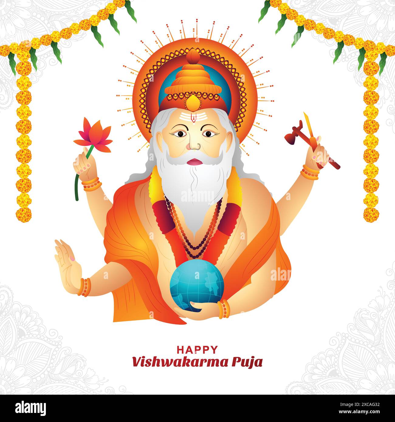 Happy vishwakarma puja illustration celebration card background Stock Vector Image & Art - Alamy